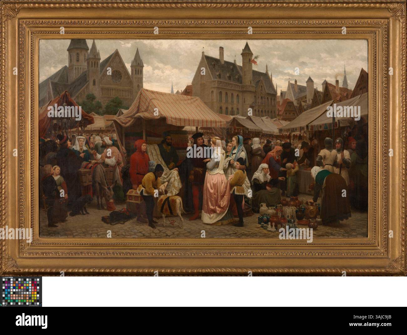 Félix de Vigne’s 'A Fair in Ghent in the Middle Ages,' painted in 1862 ...