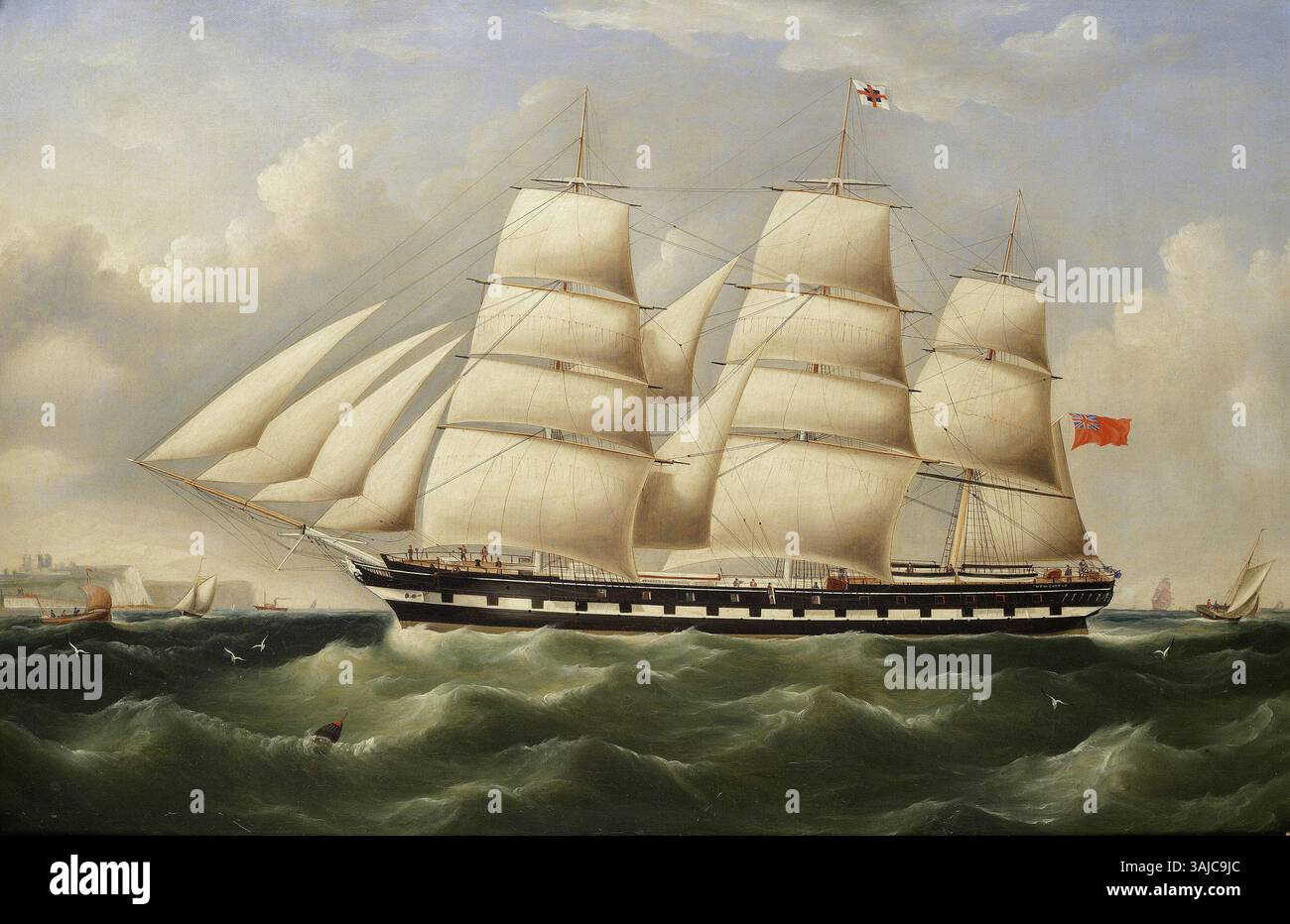 W. Webb’s painting of the Blackwall frigate 'Newcastle' off Dover ...