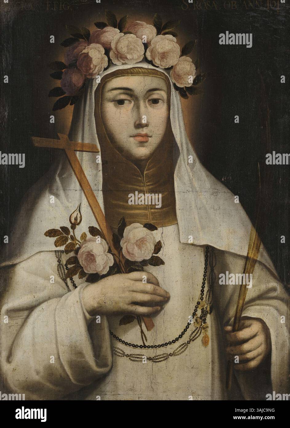 The 17th-century painting 'Saint Rose of Lima' by Gregorio Vásquez de ...