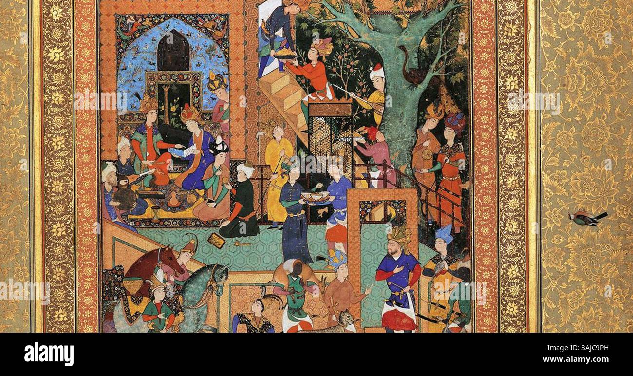 This artwork, created by Abd al-Samad between 1550-1556 in Kabul, shows ...