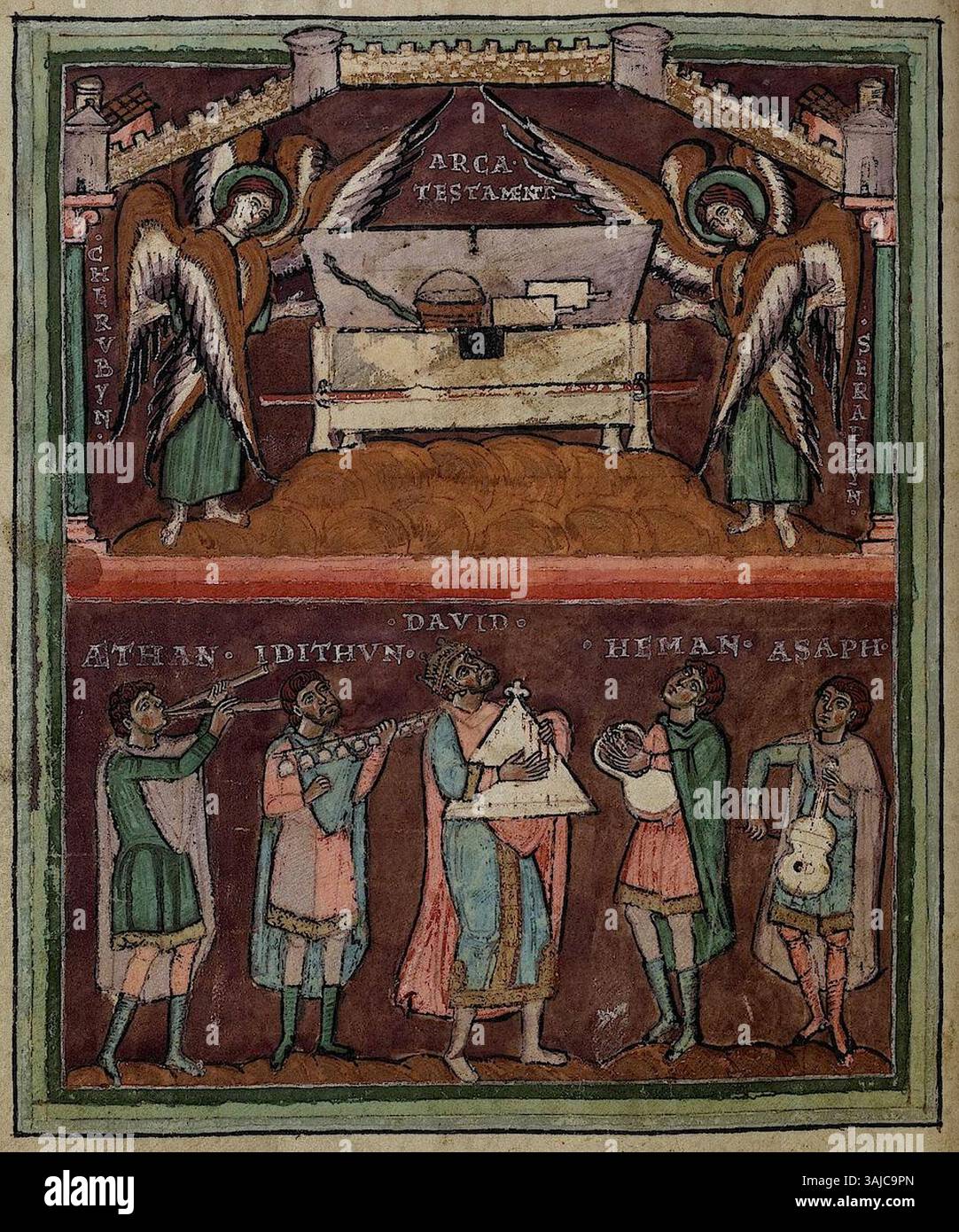 This illuminated manuscript page from the Heidelberg Psalter, circa ...