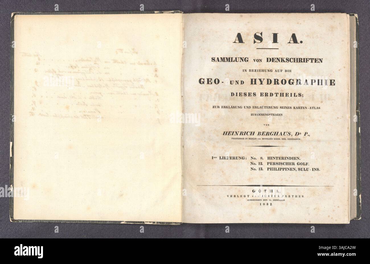 The Atlas von Asien by Heinrich Berghaus, published in 1832, features ...