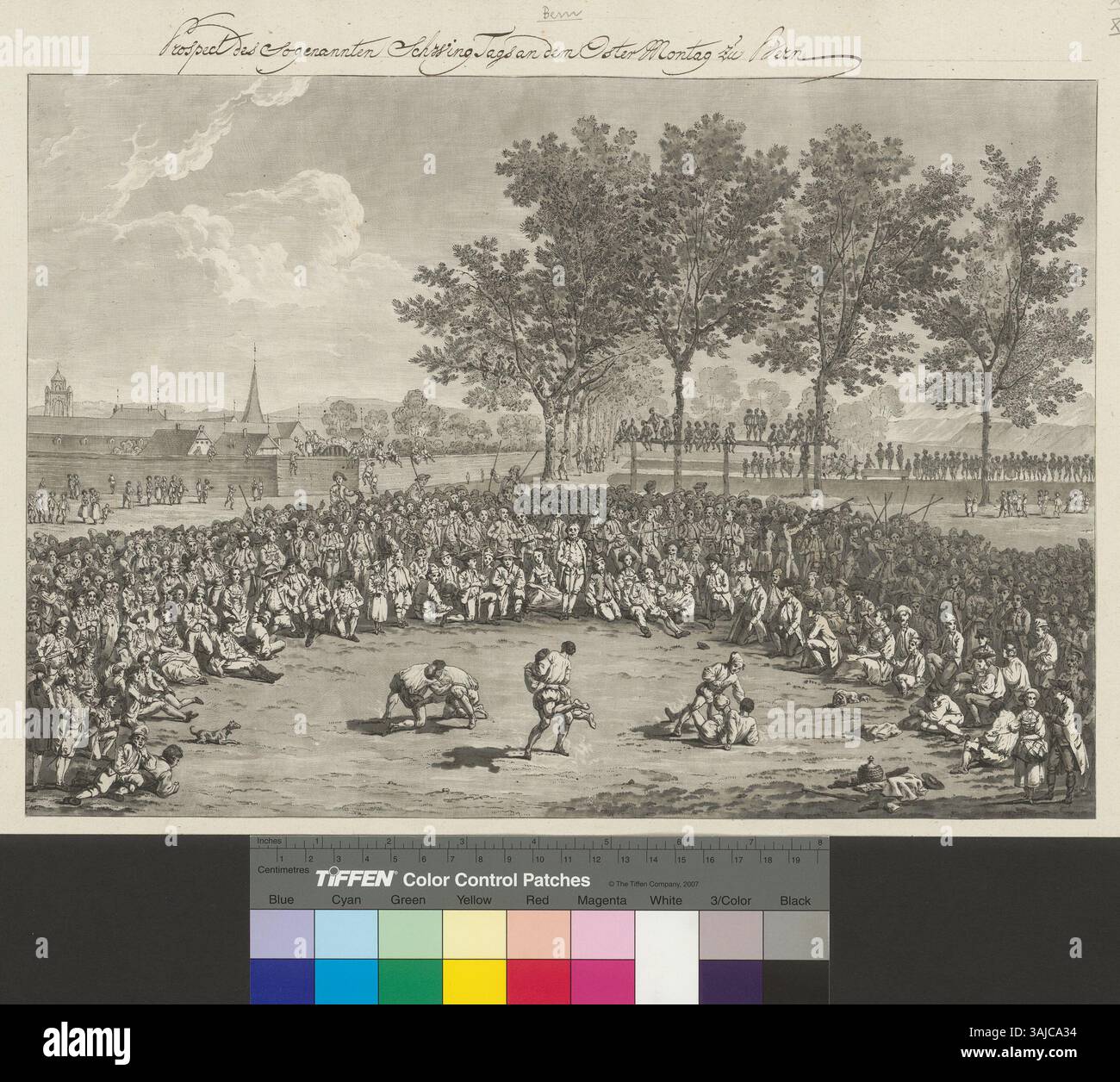 This 1785 etching by Jean-François Janinet depicts the Schwing Tag, a ...