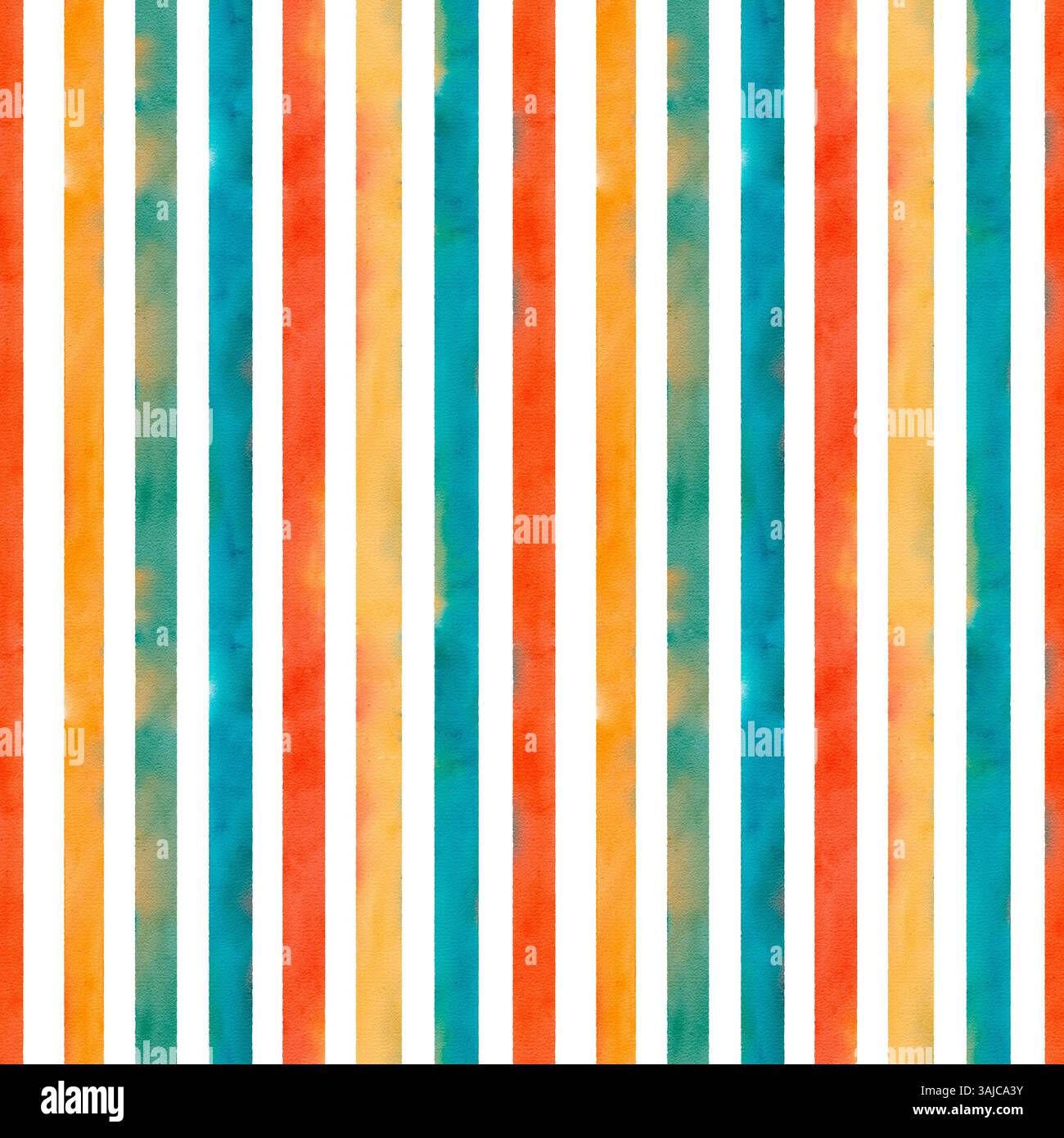 A vibrant and lively watercolor pattern showcasing an array of colorful ...