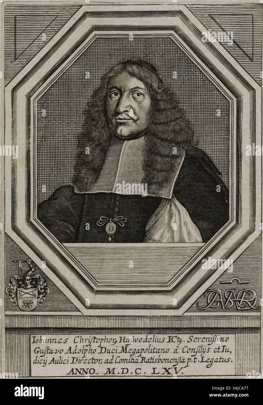 Another copper engraving of Johann Christoph Huswedelius, showing the ...
