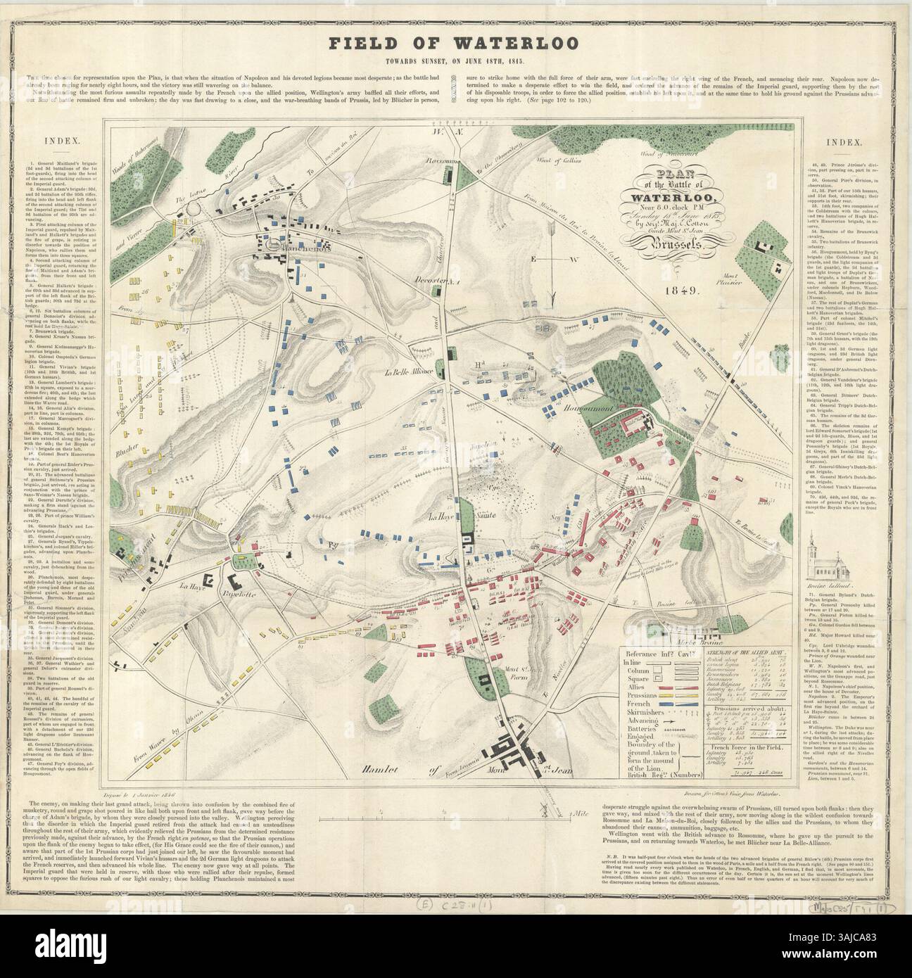 Edward Cotton’s 1849 painting, 'Field of Waterloo, towards sunset on ...
