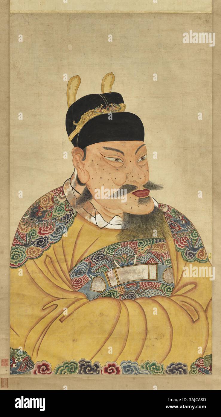 A 14th-century portrait of Hongwu Emperor from the Ming Dynasty ...