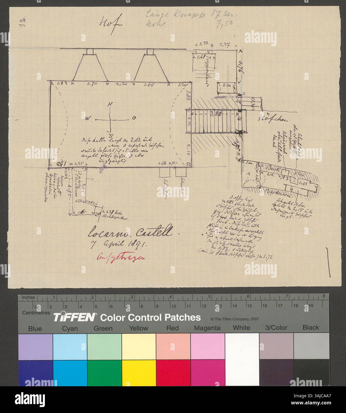 This 1891 drawing by Johann Rudolf Rahn shows Locarno Castle ...