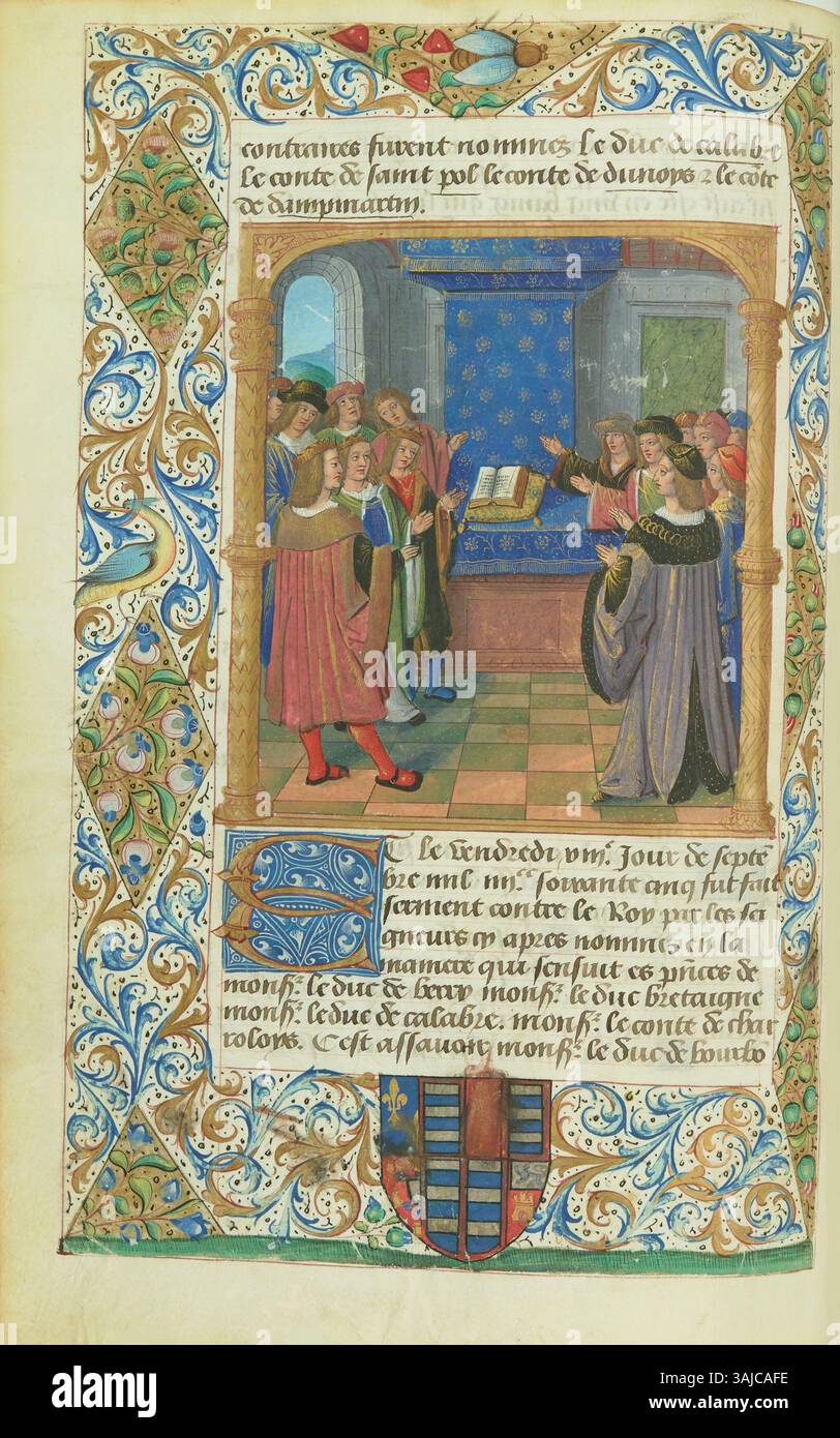 This early 16th-century illuminated manuscript depicts the princes ...