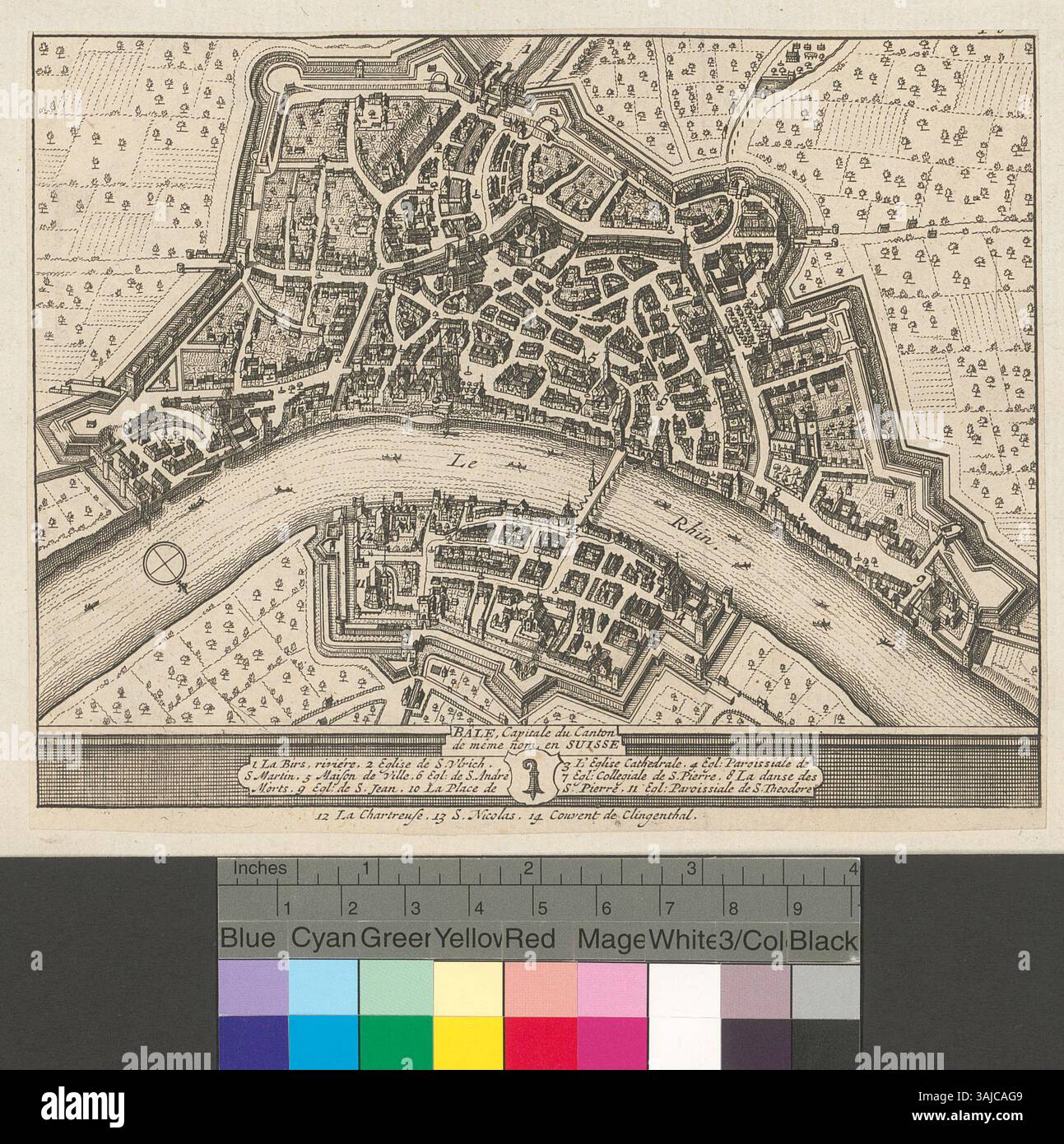 A post-1714 engraving titled 'Bâle, Capital of the Canton of the Same ...