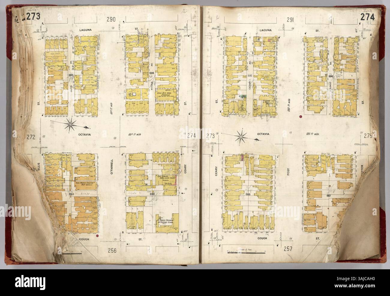 This 1905 San Francisco Sanborn Insurance Map Atlas includes full-color ...