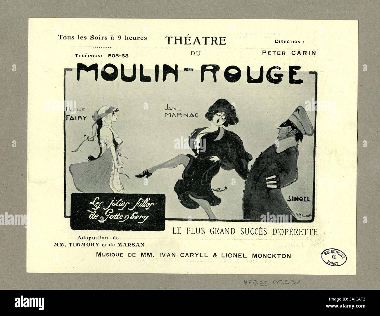 A print from 1910 titled 'Les jolies filles de Gottenberg,' showcasing ...