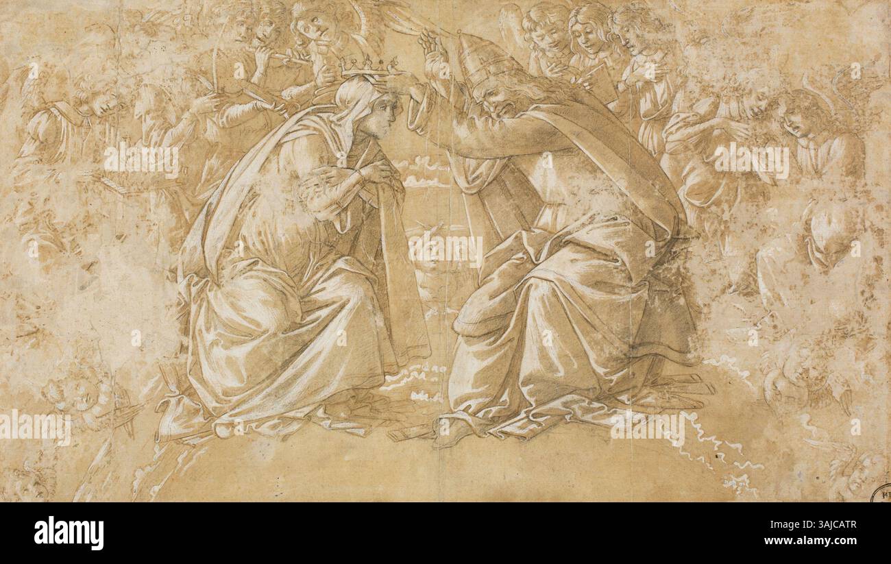 A preparatory drawing by Sandro Botticelli for the altarpiece 'The ...