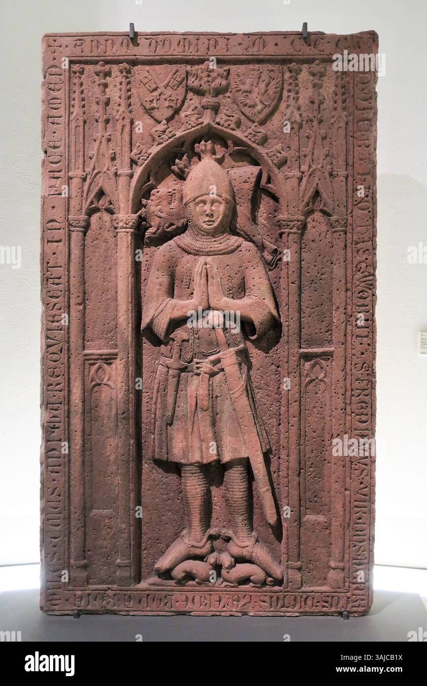 This medieval gravestone from Mainz, dated to the mid-14th century, is ...