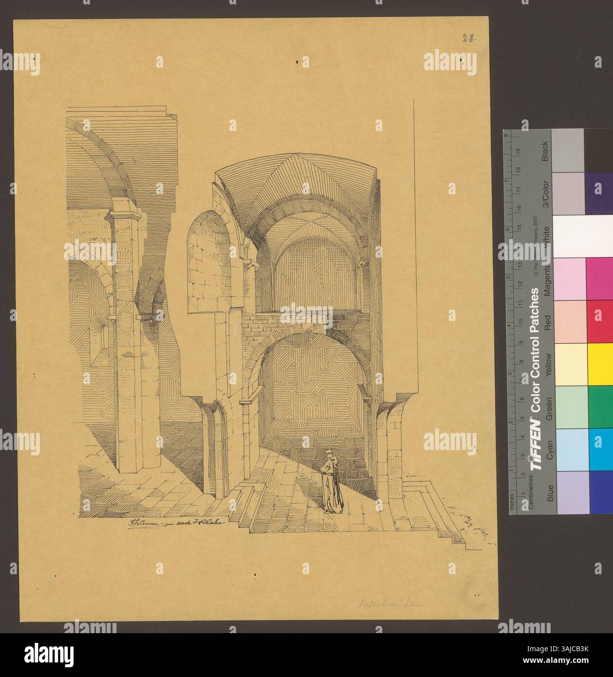 This cross-section by Johann Rudolf Rahn shows the Michaelskapelle and ...