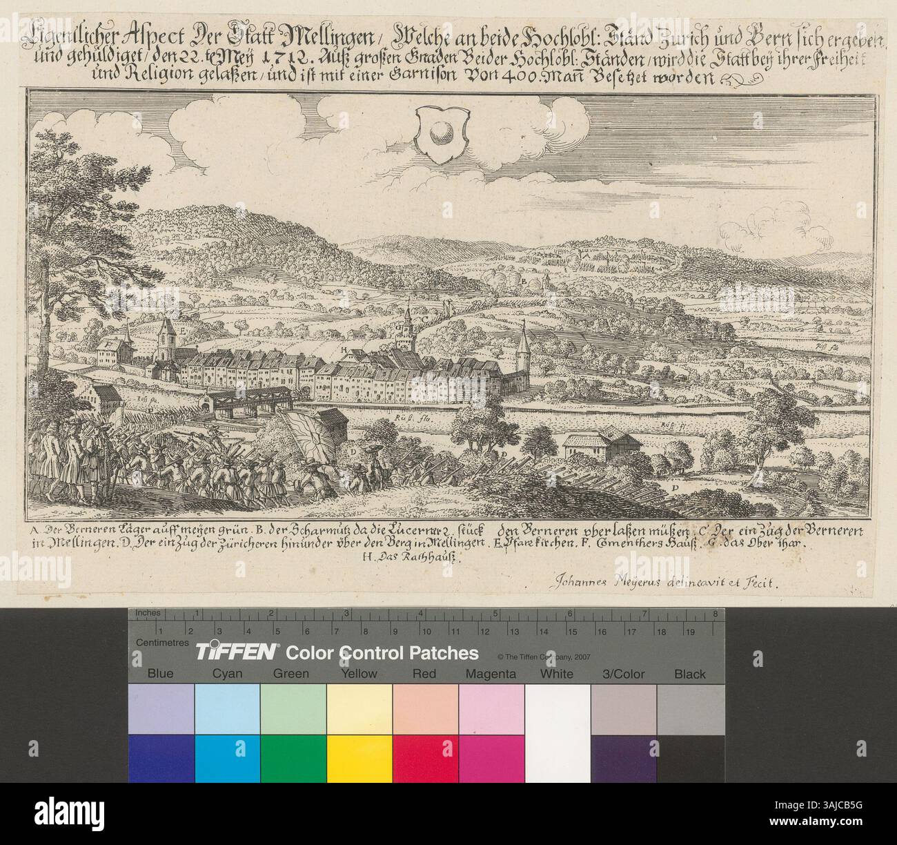 This etching from 1712 illustrates the siege of Mellingen during the ...