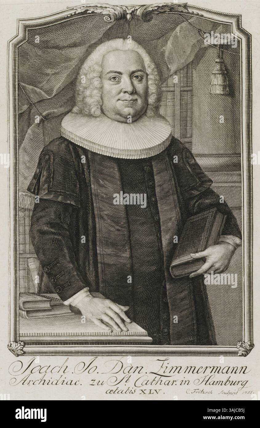 Another copper engraving portrait of Joachim Johann Daniel Zimmermann ...