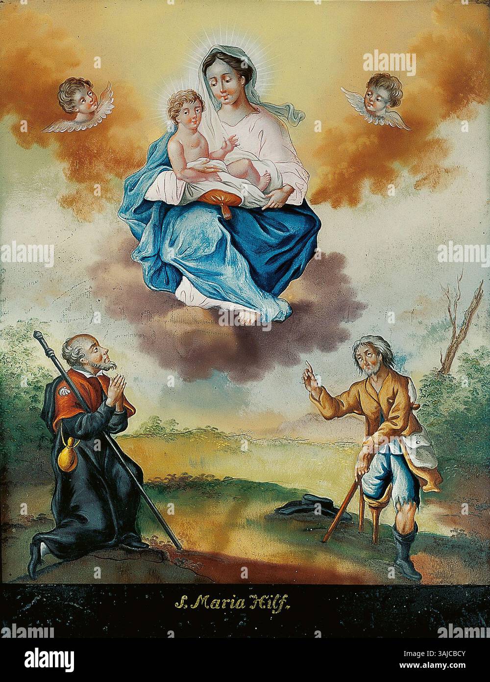 This reverse glass painting by Vincenz Janke, dating from the turn of ...
