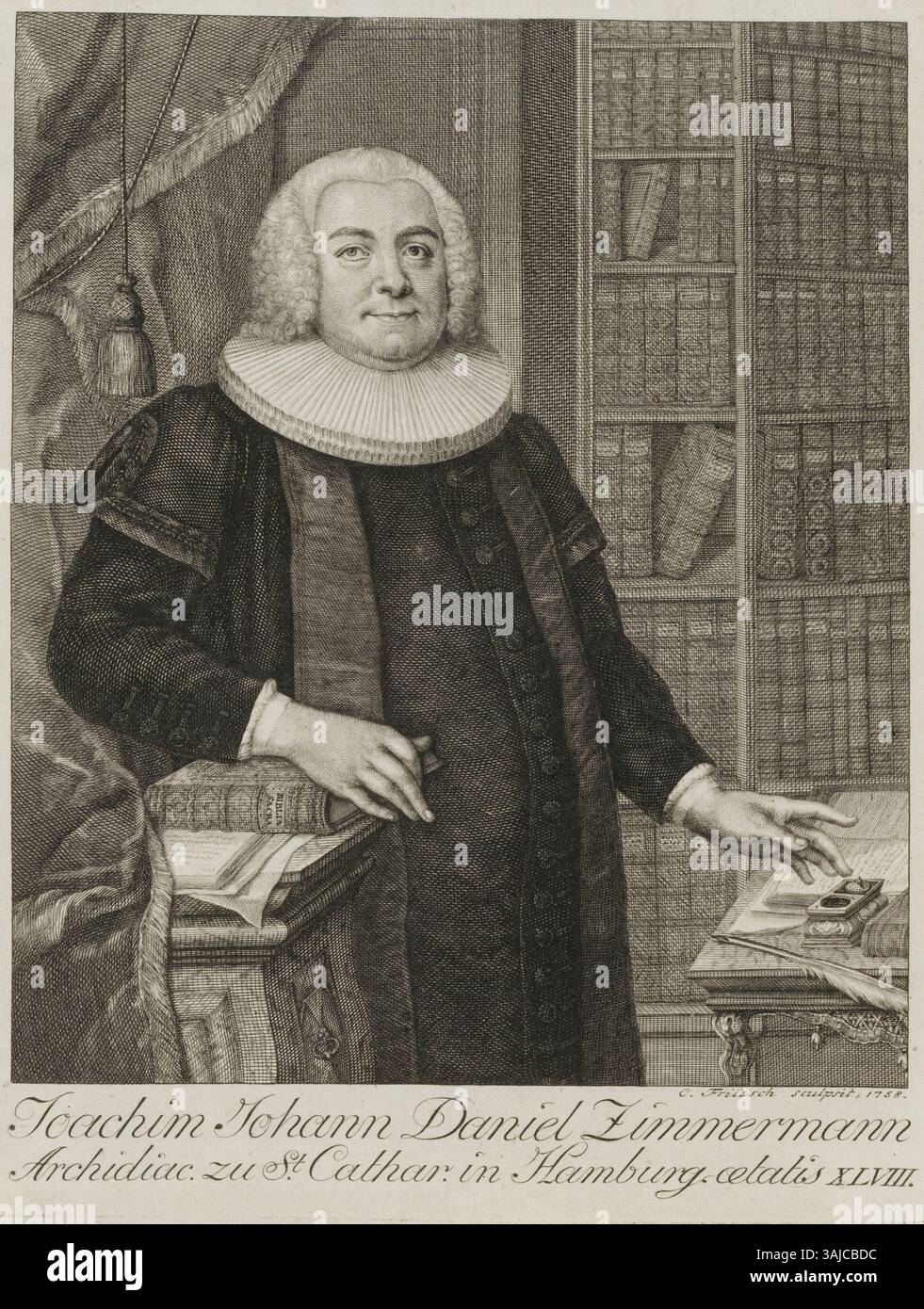The 1758 copper engraving by Christian Fritzsch shows Joachim Johann ...