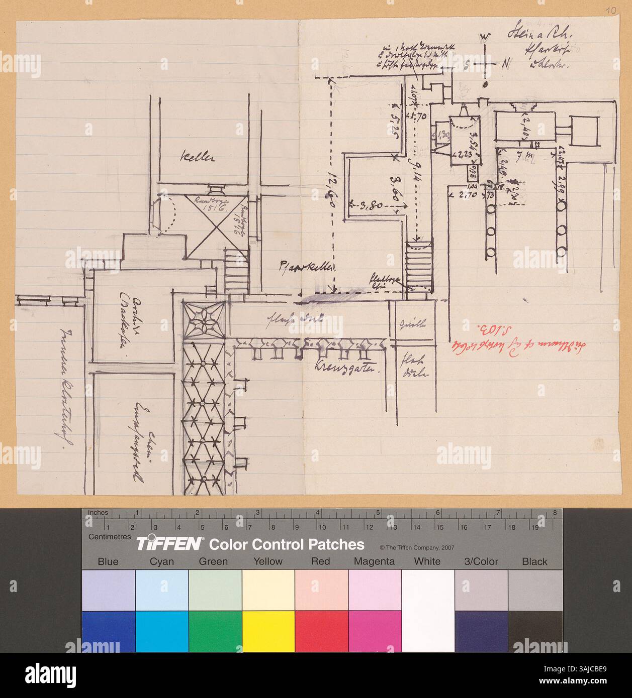 The image depicts the floor plan of the St. George Monastery in Stein ...