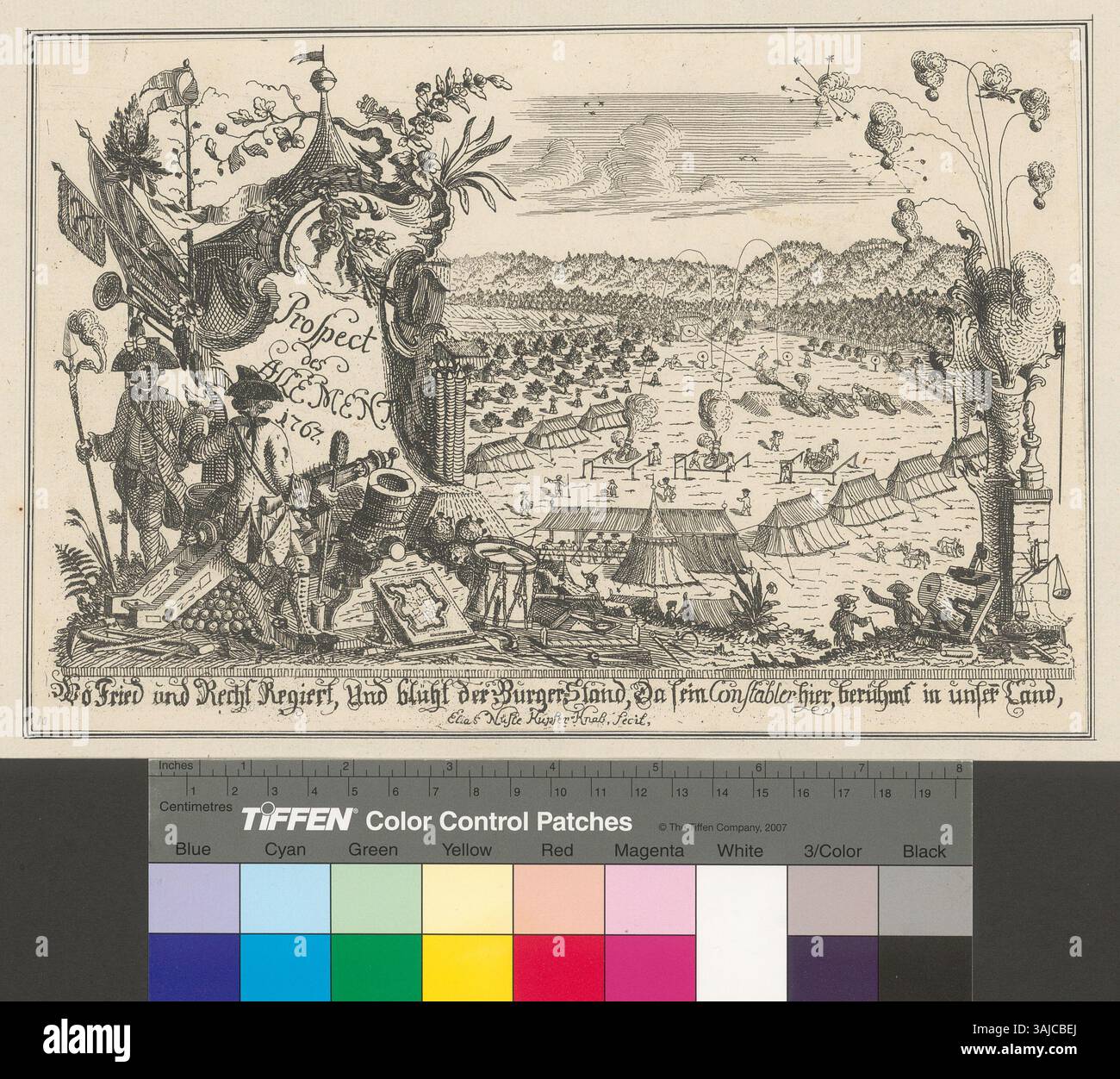 This 1767 etching, titled 'Prospect of the Commonwealth', depicts an ...