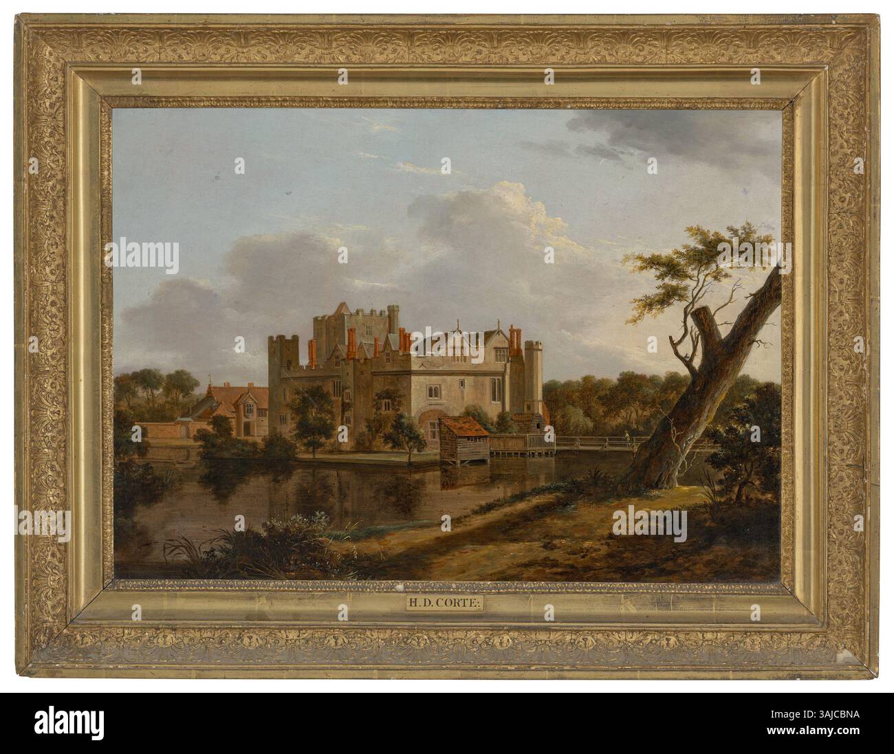 This oil painting by Hendrik-Frans de Cort depicts Hever Castle ...