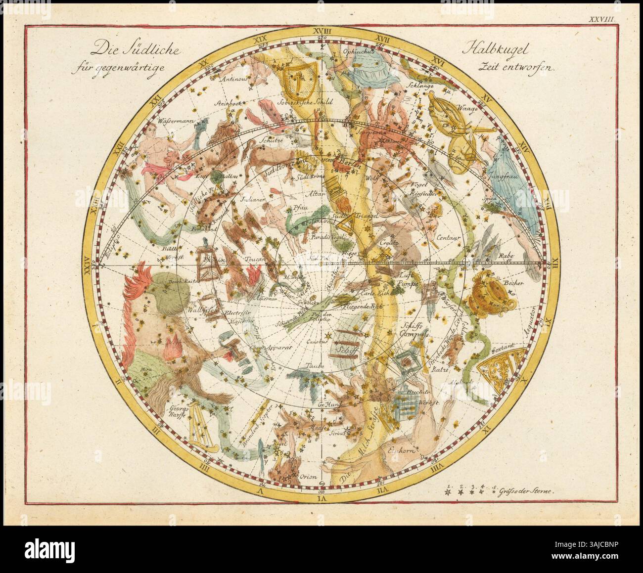 Johann Elert Bode’s 1805 celestial map *Die Südliche Halbkugel für ...
