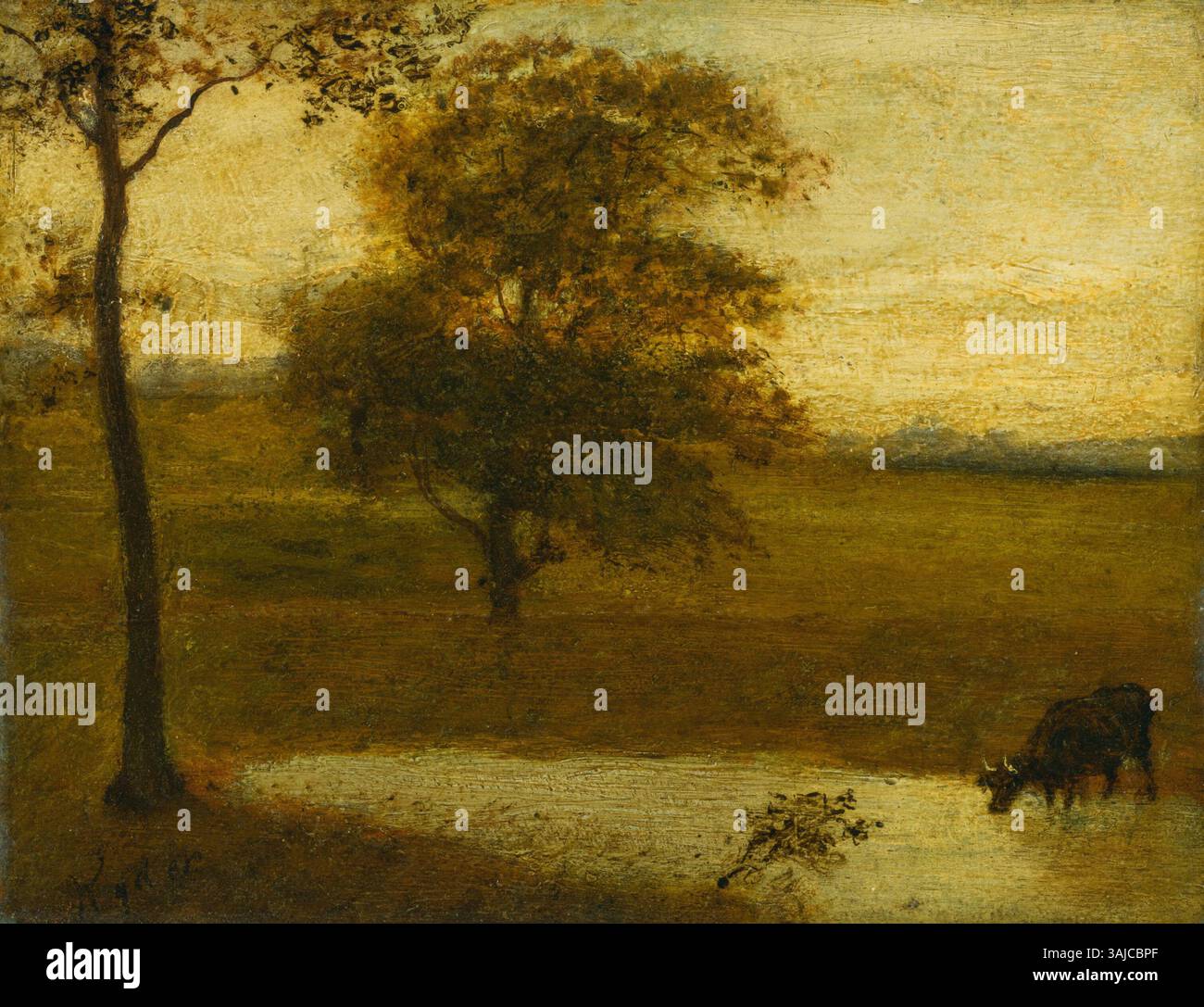 'The Watering Place,' an oil painting by Albert Pinkham Ryder from the ...