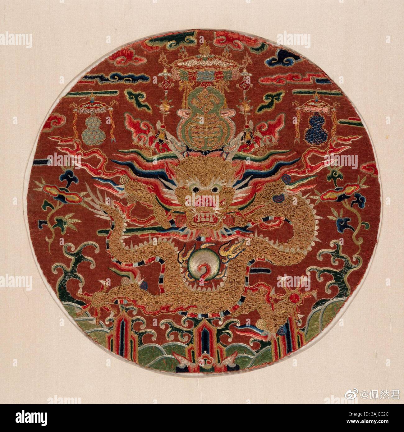 A Ming dynasty Mandarin square featuring intricate silk and threadwork ...