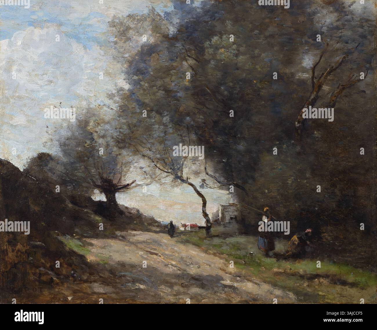 Jean-Baptiste Camille Corot's 'La Cueillette au Bord du Chemin' (The ...