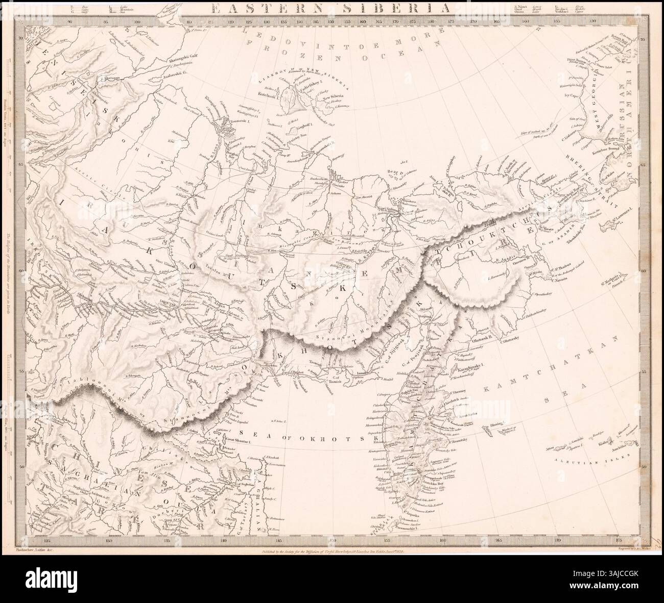 A 1838 map of Eastern Siberia by the Society for the Diffusion of ...