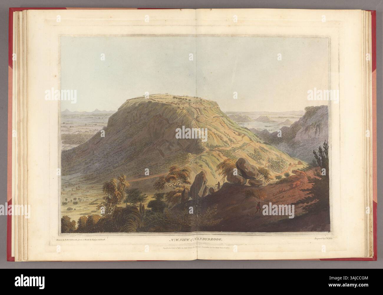 The NW view of Nandy Droog, drawn by Robert Hyde Colebrooke and John William Edy in 1805 ...