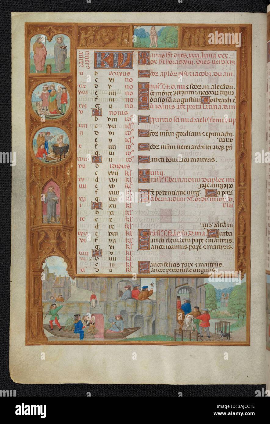 This manuscript illumination, created by Alexander Bening, depicts the ...