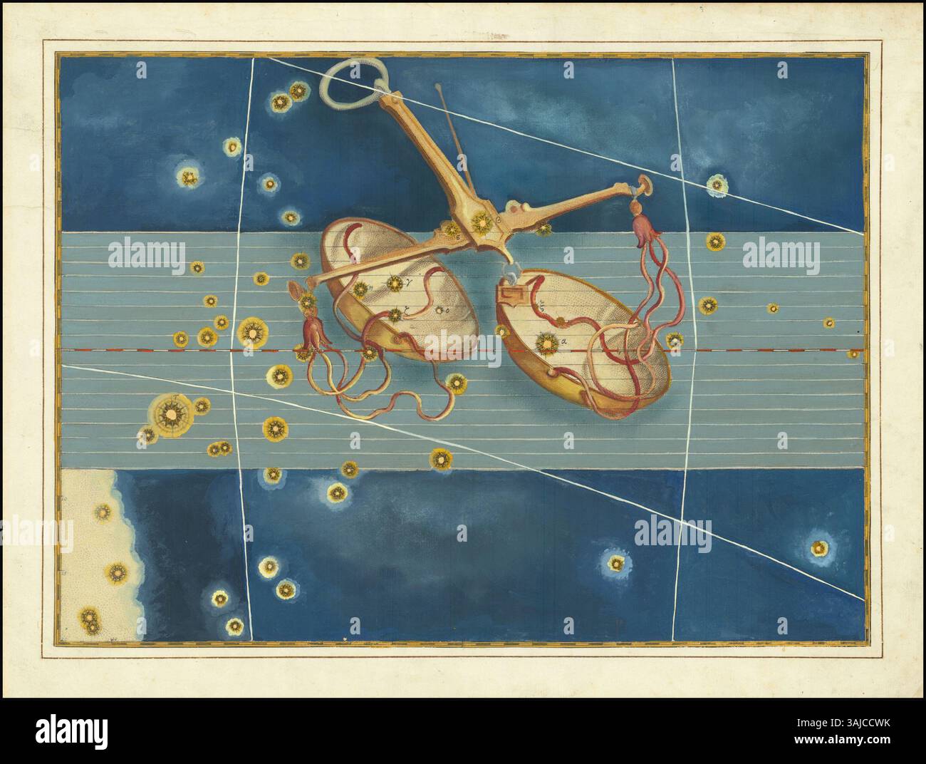 Johann Bayer's 'Libra' (1624) is a celestial map, detailing the ...