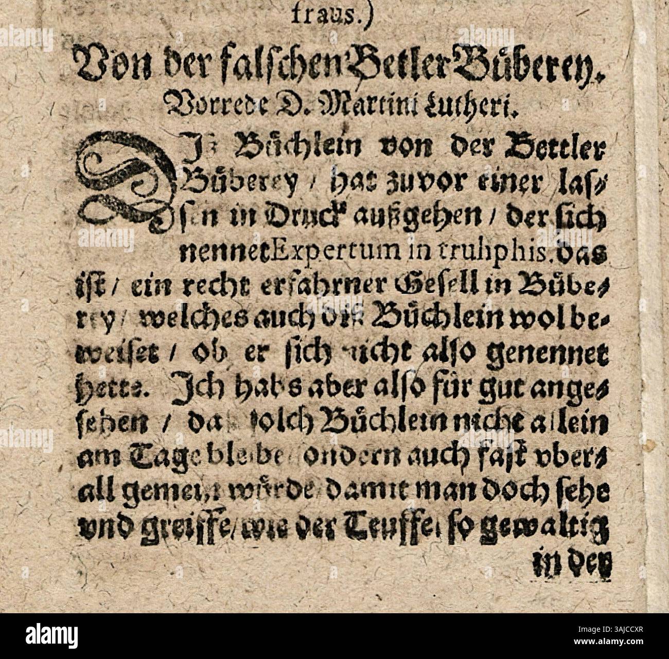 Martin Luther's preface to the 1528 edition of 'Von der falschen Betler ...