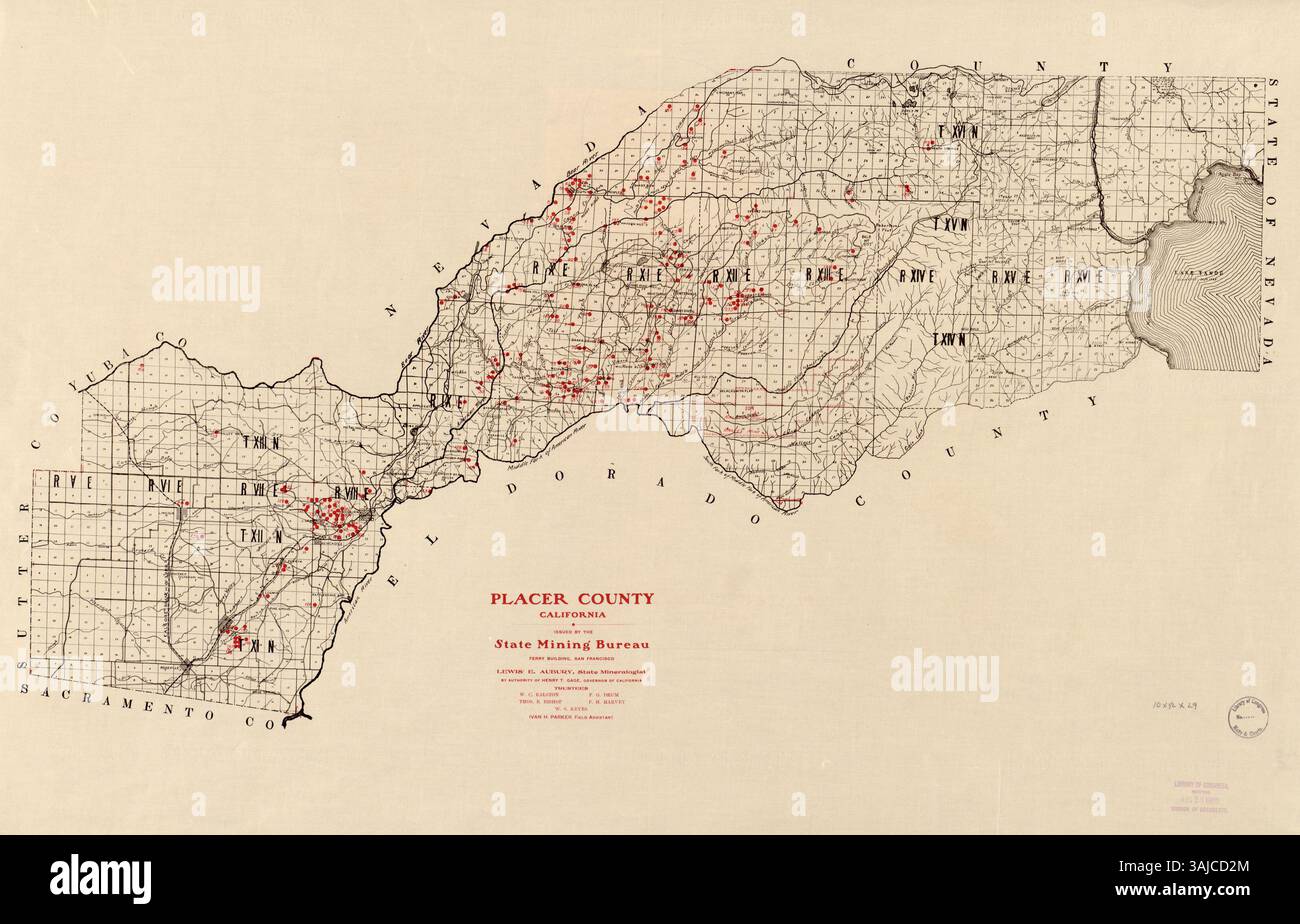 Map of the placer mining hi-res stock photography and images - Alamy