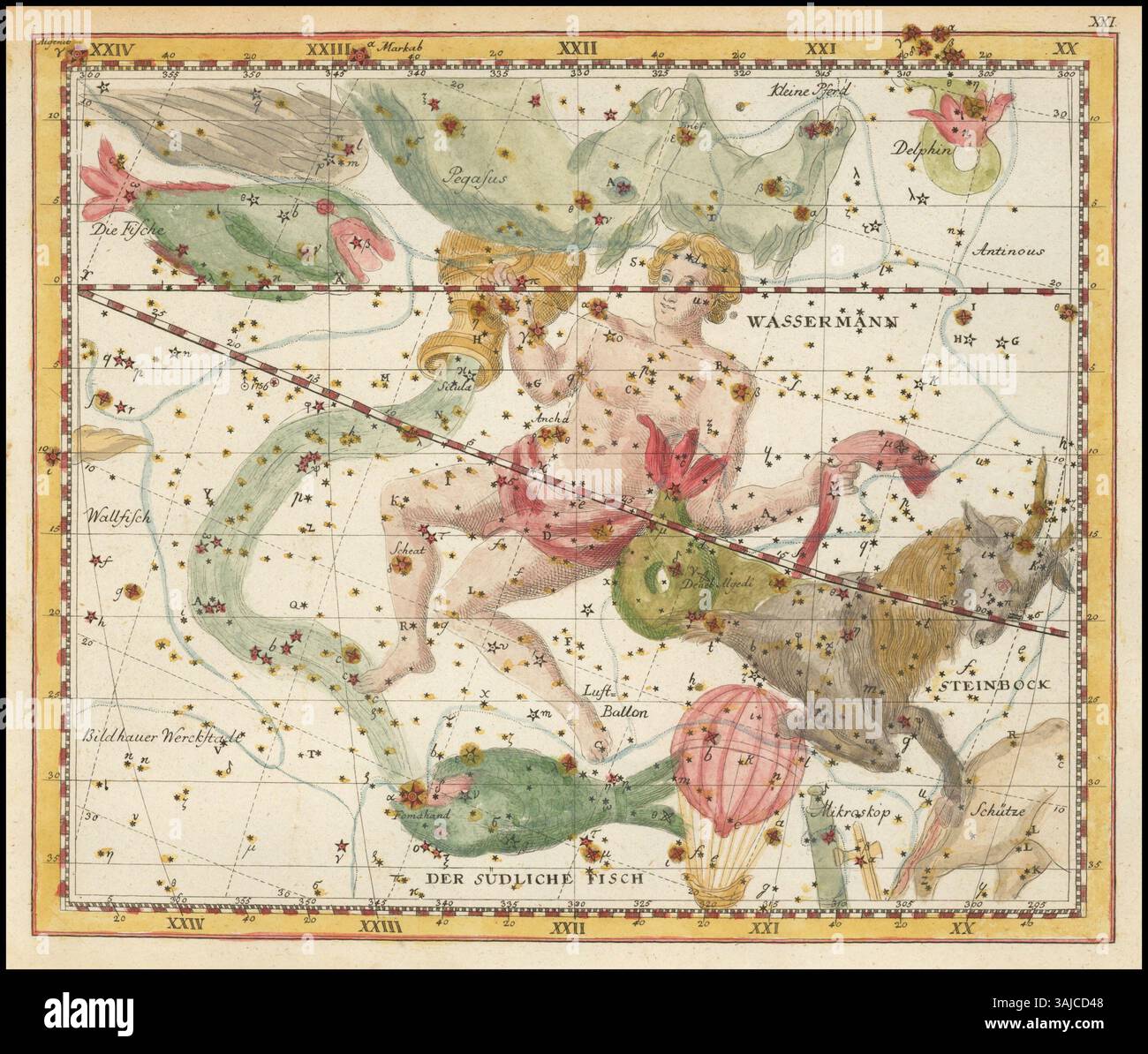 Bode’s 1805 map also depicts the constellations Aquarius, Capricorn ...
