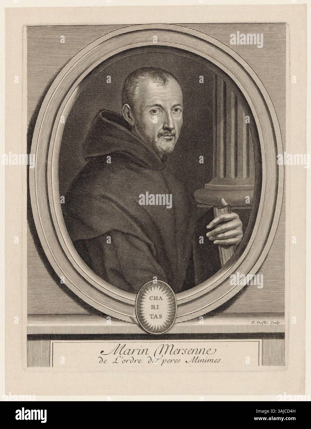 This 17th-century engraving by Claude Duflos (1665–1727) depicts Marin ...
