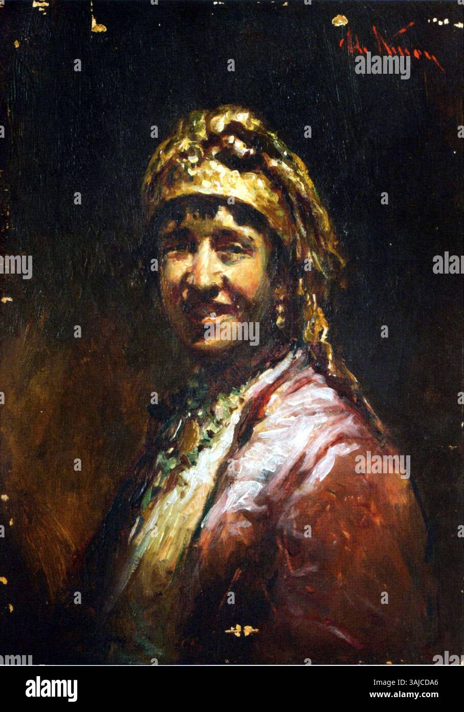 'Cap de iganc' (Gypsy head) by Theodor Aman, circa 1880, depicts a ...