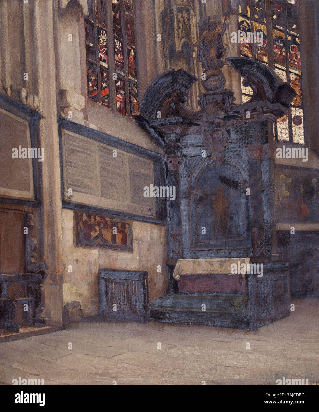 Fernand Scribe's painting 'Interior of Saint Sebaldus Church in ...
