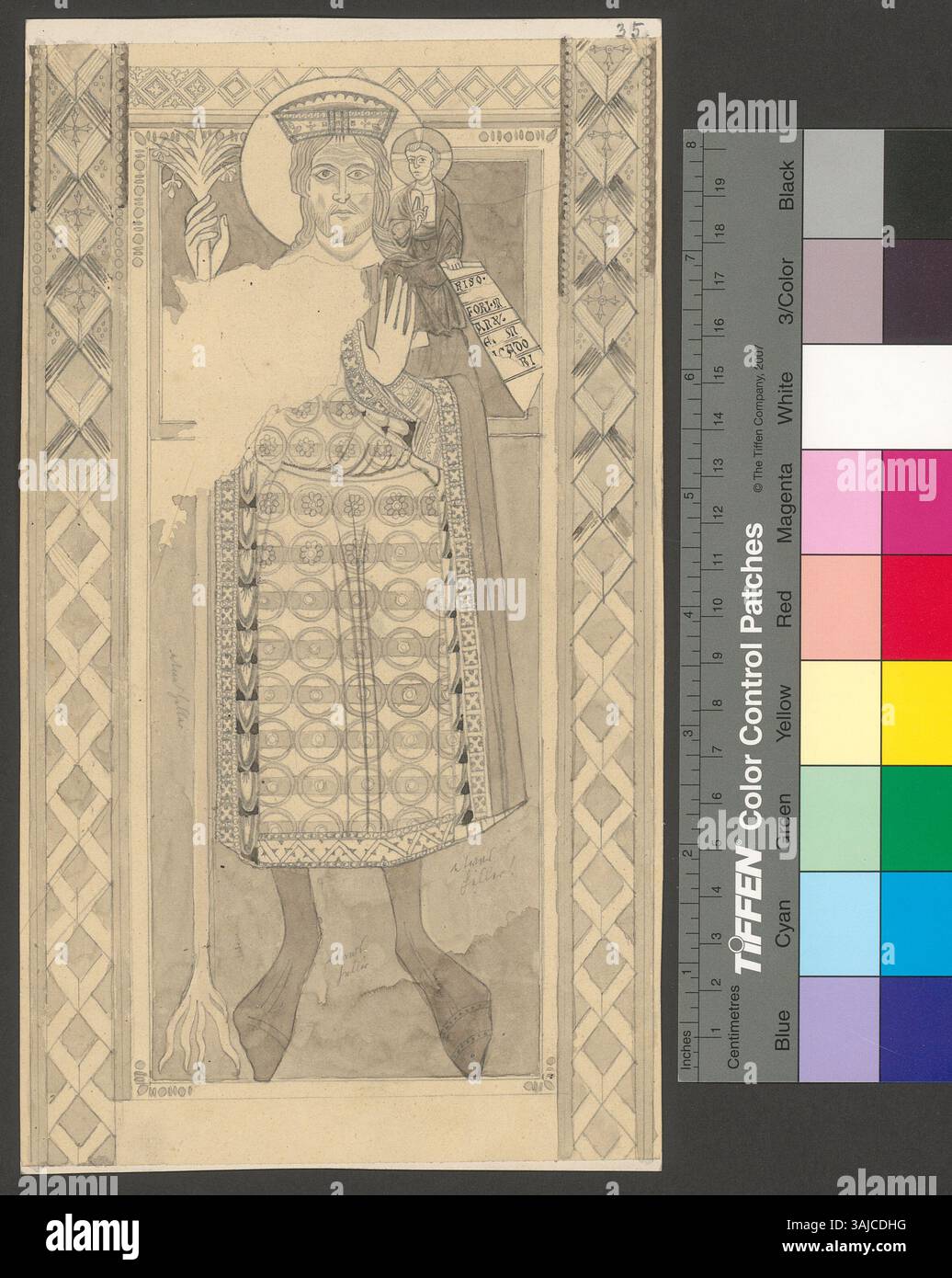 This print reproduces a fresco in the Church of Saints Peter and Paul ...