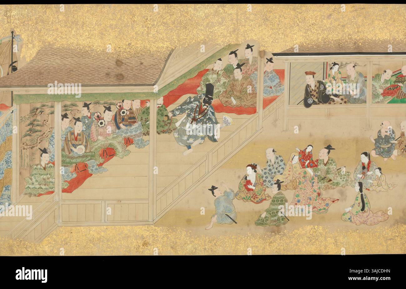 The Manzai Dancer's Drum, illustrated in the first scene of the Noh ...