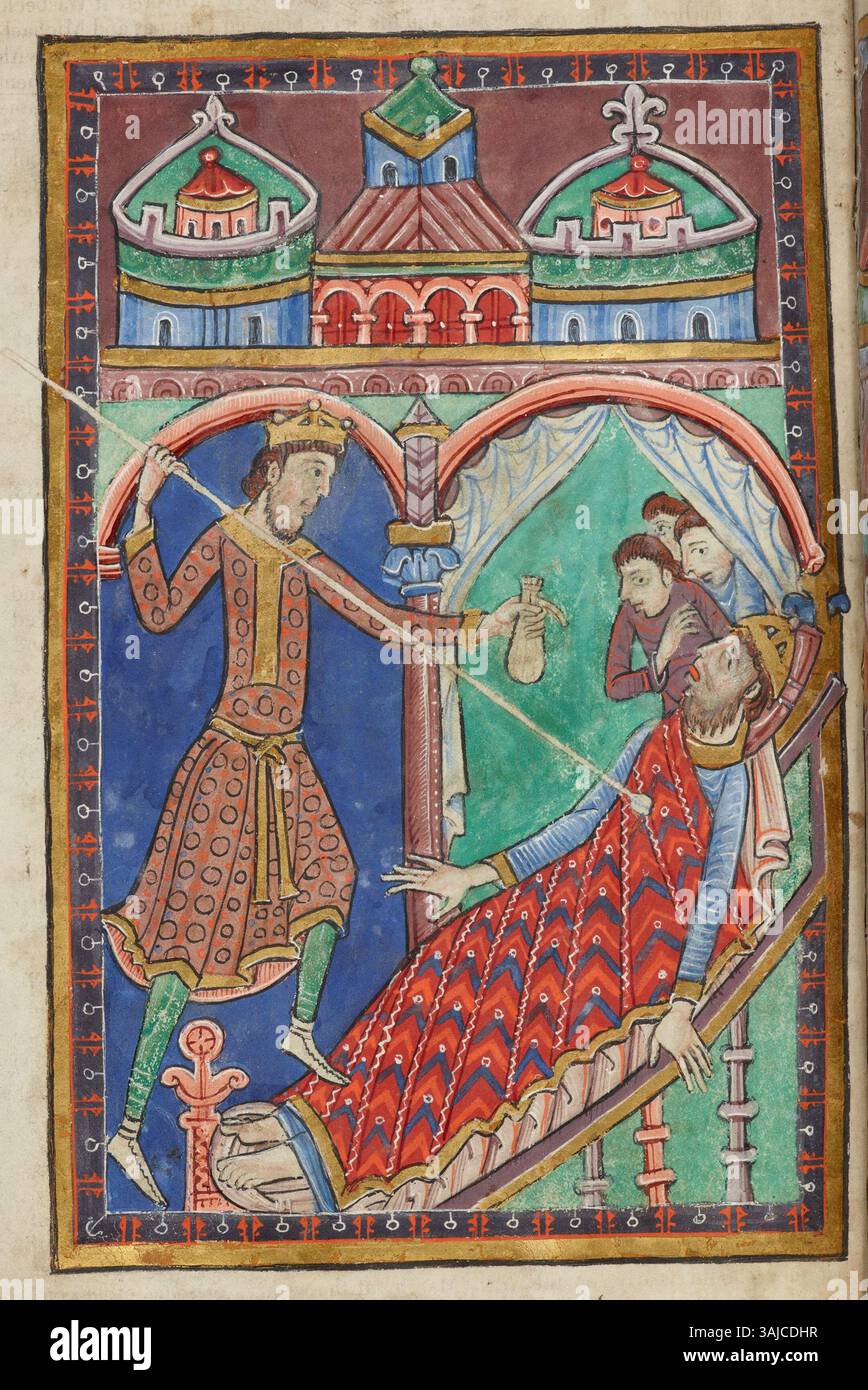 This illustration from a 12th-century manuscript depicts the dramatic ...