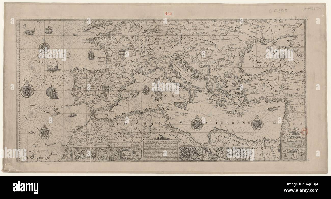 This 1594 map, titled 'Thalassographica Tabula,' created by Petrus Plancius and Willem Barents ...