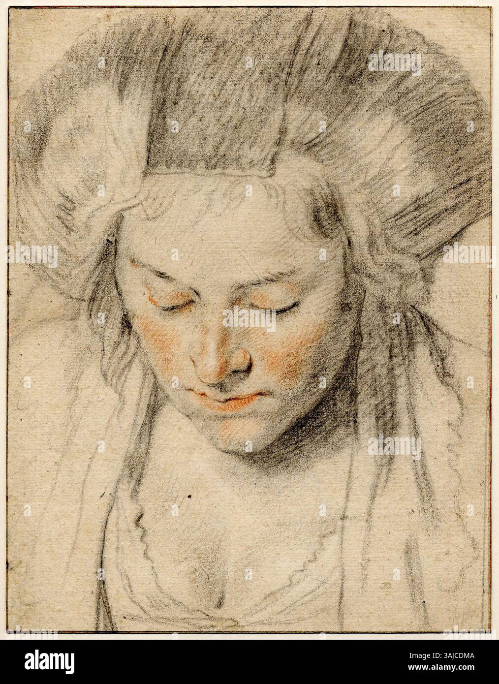This black and red chalk drawing by Jan Cossiers, created between 1620 ...