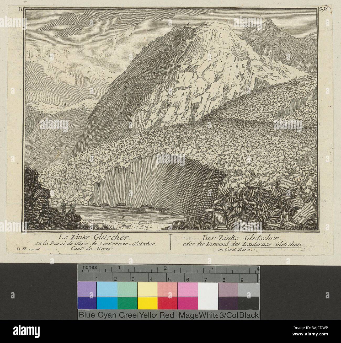 This 1770 etching by David Herrliberger depicts the Zinke Glacier or ...