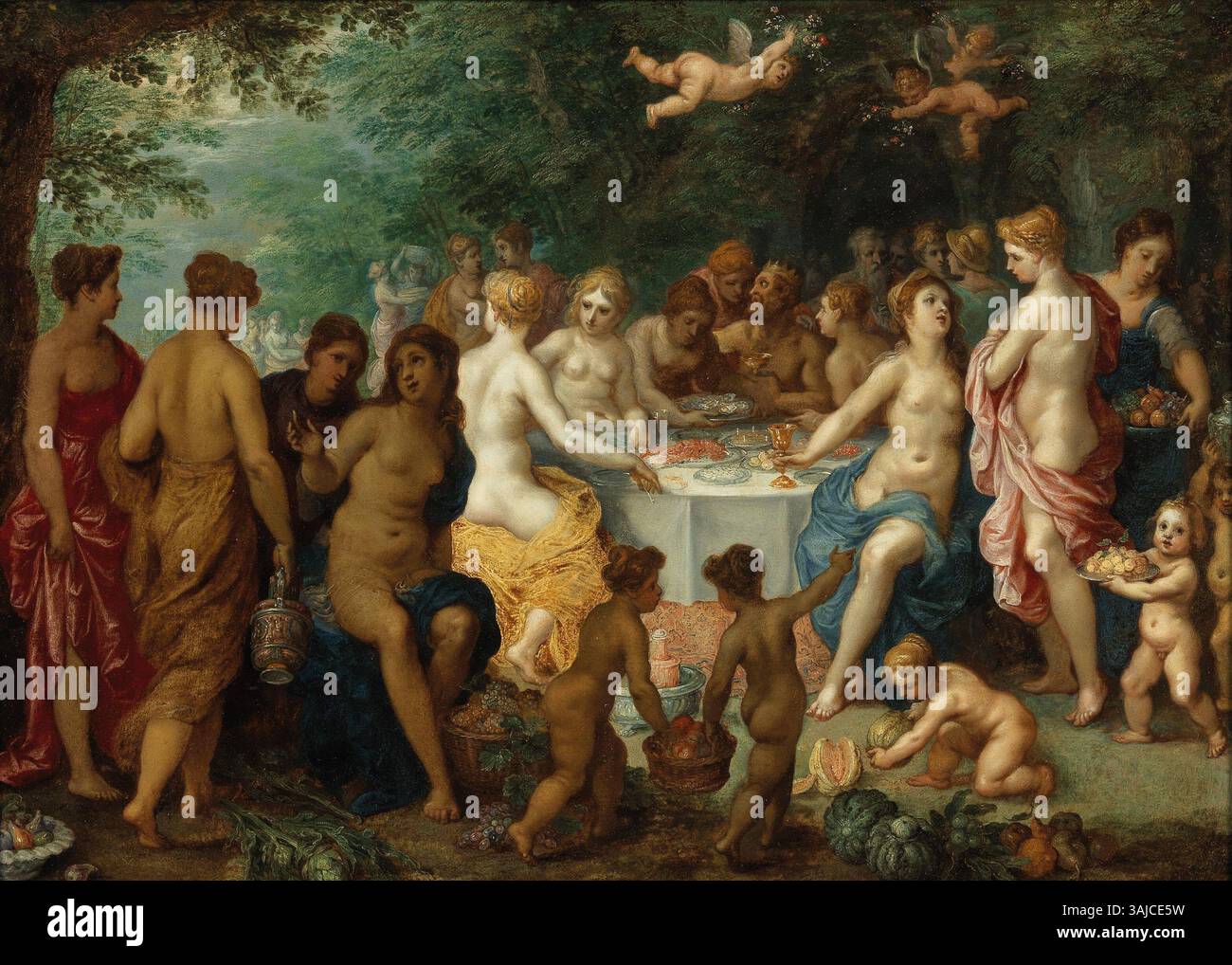 Hendrick van Balen's 'The Wedding of Peleus and Thetis' captures a mythological scene from Greek ...