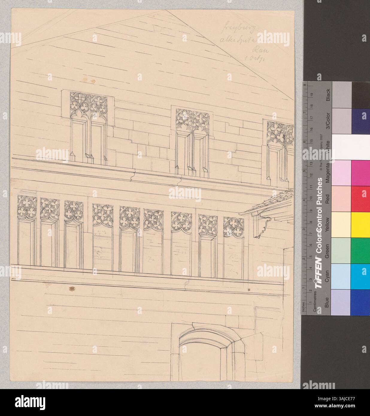 This 1871 drawing by Johann Rudolf Rahn shows the façade of a house on ...