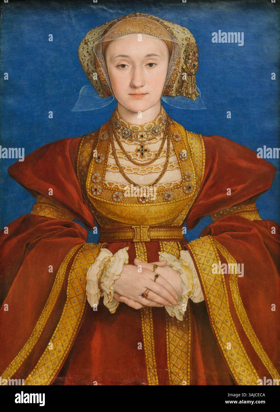 A 1539 oil on canvas portrait of Anne of Cleves by Hans Holbein the ...