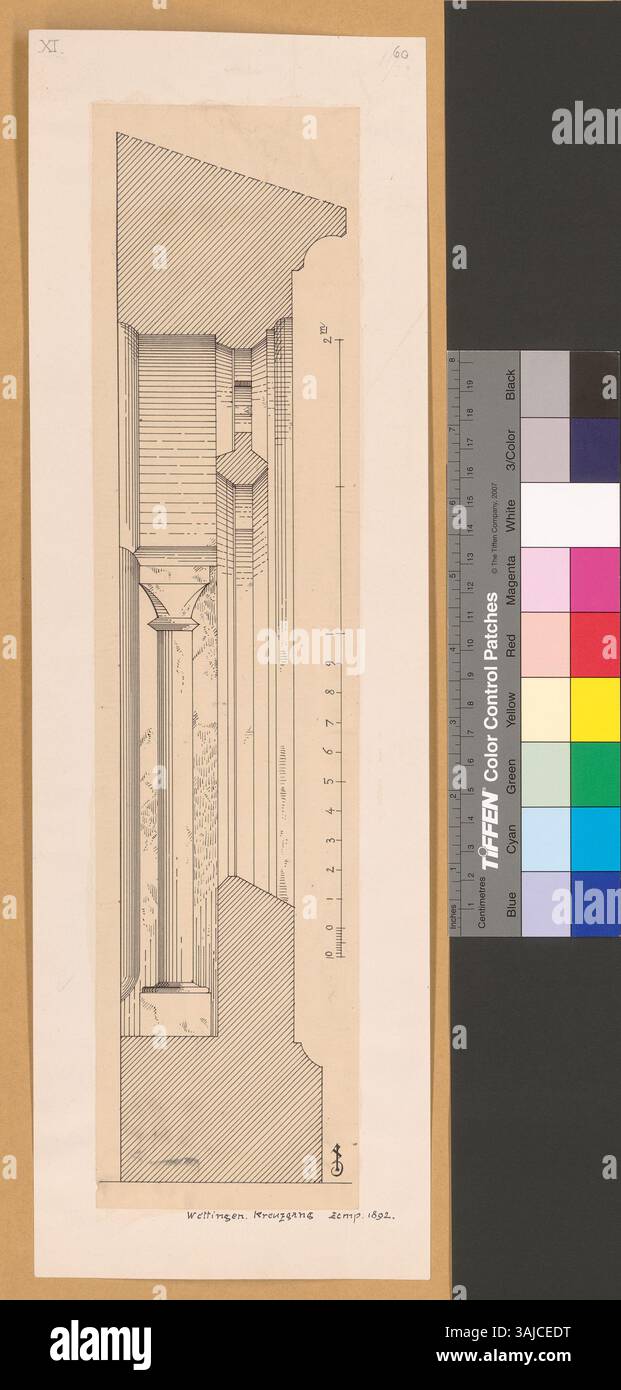 This image shows the profiles of the windows in the cloister of ...